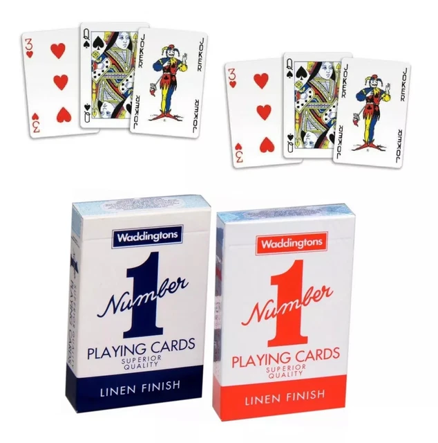 WADDINGTON'S NO.1 CLASSIC Playing Cards Decks of Red & Blue Poker Game ...