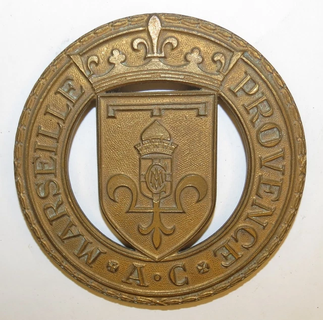 RARE BADGE PLAQUE de Calandre Ancienne - Marseille Provence A.C - 90mm ...