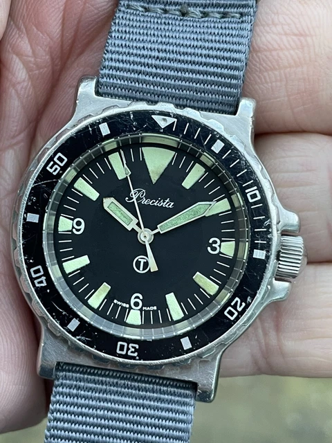 VINTAGE PRECISTA British Military Royal Navy Divers Watch Missing Case ...