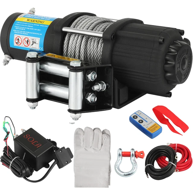 VEVOR VERRICELLO ELETTRICO fune in acciaio 12V 1814KG 4000 libbre ...