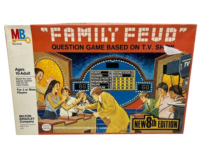 VINTAGE FAMILY FEUD 8th Edition Retro Board Game Milton Bradley Ages 10 ...