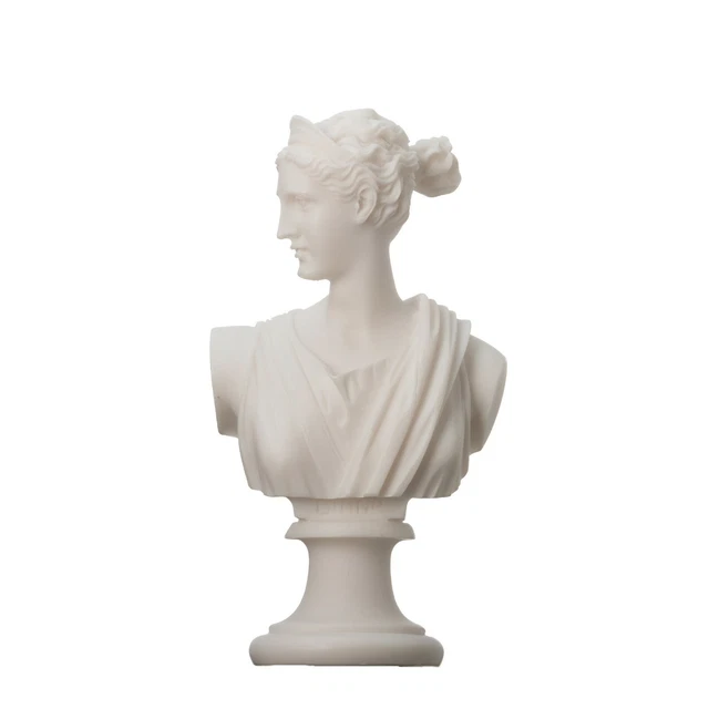 BUSTO ARTEMIDE DIANA statua greca natura luna dea alabastro 5,5 pollici ...