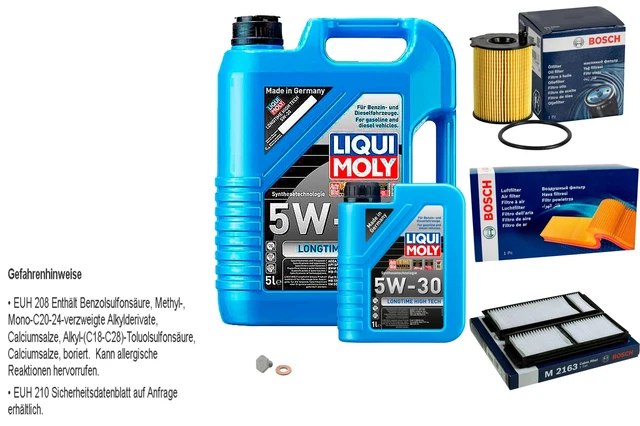 BOSCH INSPECTION SET 6 L Liqui Moly Longtime High Technologie 5W-30 pour Mazda 3 EUR 133,20 ...