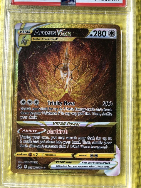 2023 POKEMON CROWN Zenith GG70 Full Art/Arceus Vstar Secret GEM MINT ...