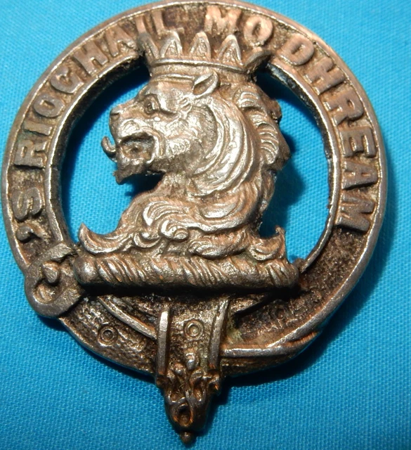 VINTAGE SCOTTISH CLAN Macgregor Crest Badge Kilt Pin S Rioghal Mo ...