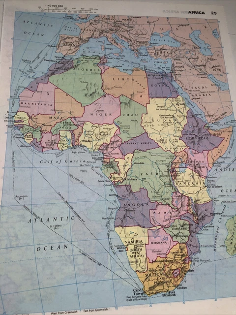 1981 MAP OF Africa Political Original Print £4.95 - PicClick UK