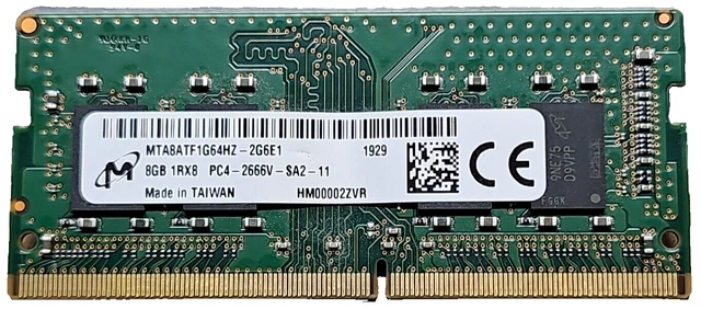 MICRON 8GB DDR4 2666MHz Laptop Ram Memory (MTA8ATF1G64HZ-2G6E1) Tested ...