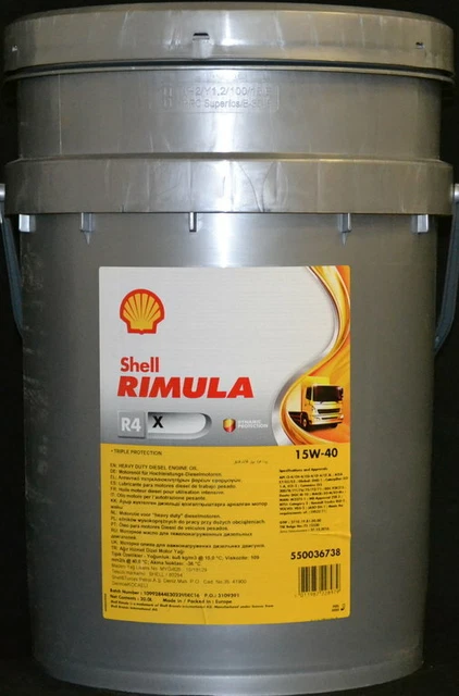 20 LITER SHELL Rimula R4 X 15W-40 Deutz MAN Deutz Caterpillar IVECO ...