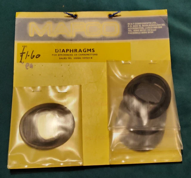STROMBERG CD CARBURETTORS Diaphragms Mafco Garage Display Sign ...