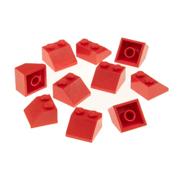 10X LEGO TEJAS 45° 2x2 Rojo Ladrillo Oblícua Piedra 303921 6227 35277 ...