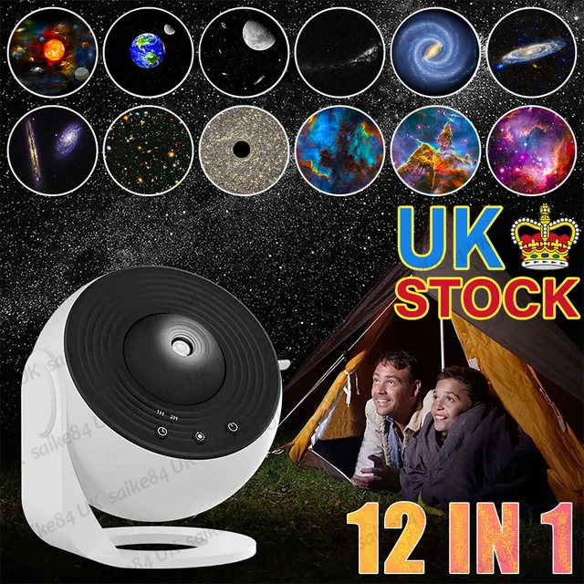 12IN1 GALAXY STARRY Sky Projector Night Light Rotating LED Planetarium ...