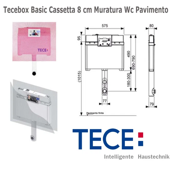 TECEBOX BASIC CASSETTA Scarico incasso Parete Muratura tipo geberit ...