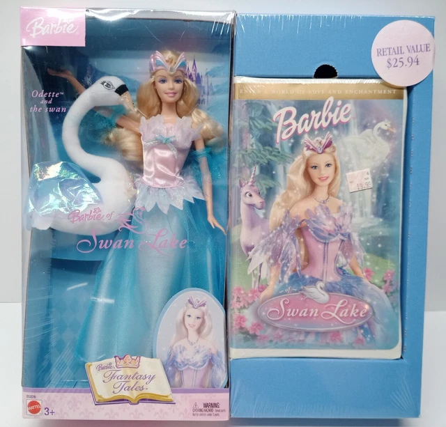 BARBIE ODETTE SWAN LAKE VHS Combo Fairy Tale Collection Doll 2003 ...