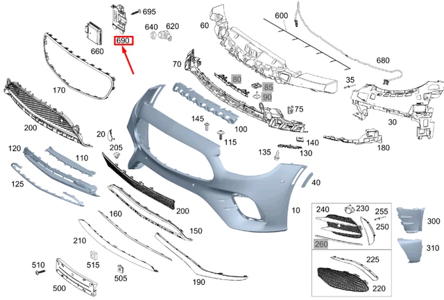 NEW MERCEDES-BENZ E C238 Front Radar Sensor Bracket A2138850400 EUR 8 ...