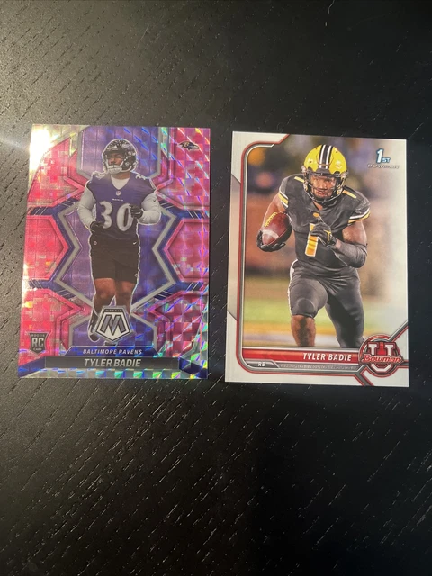 2022 MOSAÏQUE TYLER Badie camouflage rose Prizm 1er Bowman RC Ravens ...