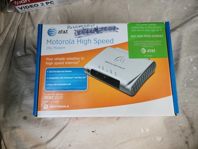 AT&T MOTOROLA HIGH Speed DSL Modem New In Box Shelf D1 $25.00 - PicClick