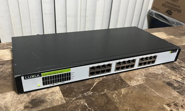 LUXUL 24 PORT Gigabit Flex Mount Switch XGS-1024S, power cable included ...