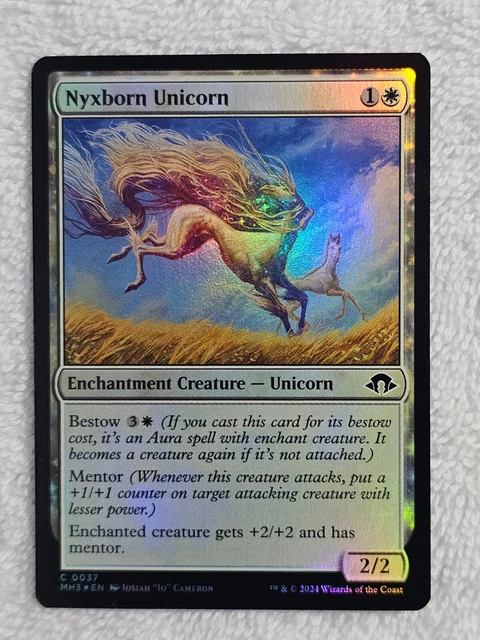 CARTE DE COLLECTION magique MTG Nyxborn Unicorn FOIL Modern Horizons 3 ...