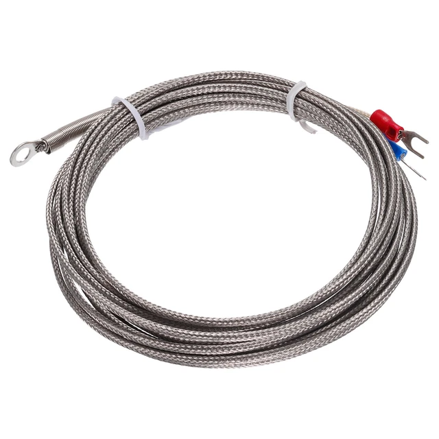 K TYPE THERMOCOUPLE Temperature Sensor PT100 5mm Ring 13ft Wire 0 to ...