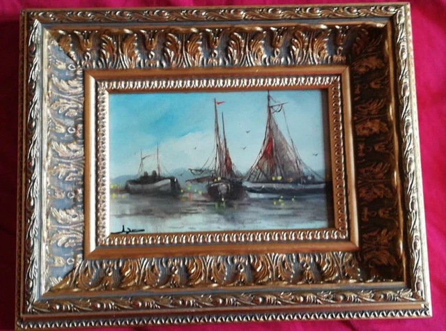 TABLEAU MARINE MICHEL Lensky Paris huile sur toile signé EUR 50,00 ...