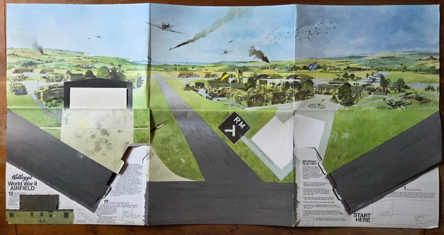 KELLOGG'S WW2 AIRFIELD press out diorama kit plus Spitfire and ...