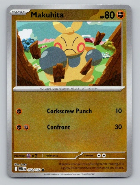 REVERSE HOLO MAKUHITA 072/132 Common ME01: Mega Evolution Pokemon £1.59 ...