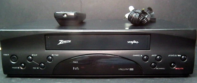 SERVICED ZENITH VHS VCR PLUS Hi-Fi Stereo Video Recorder W/Remote & A/V ...