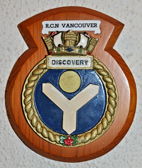 HMCS DISCOVERY SHIELD plaque crest Royal Canadian Navy RCN Vancouver ...