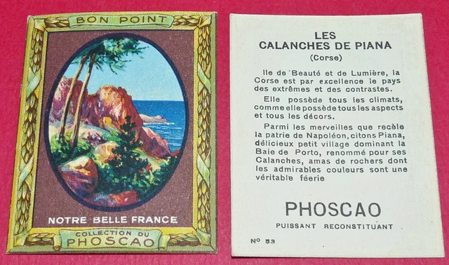 1920-1930 CHROMO ECOLE Bon-Point Phoscao Notre Belle France Calanches ...