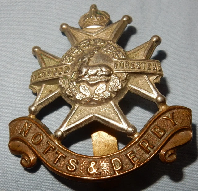 WW2 ERA NOTTS & Derby Regiment British Military Cap Badge Bi Metal ...