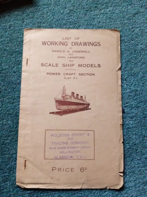 LIST OF WORKING Drawings for Scale Ship Models:Power Craft Section ...