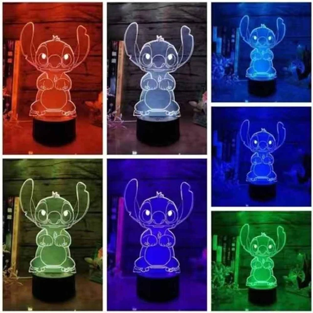 STITCH NIGHT LIGHT - 3D LED Remote Control with 16 Color Light USB or ...