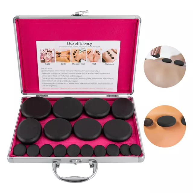 16pcs Hot Massage Stone Set Natural Basalt Rocks Warmer Rock Kit W
