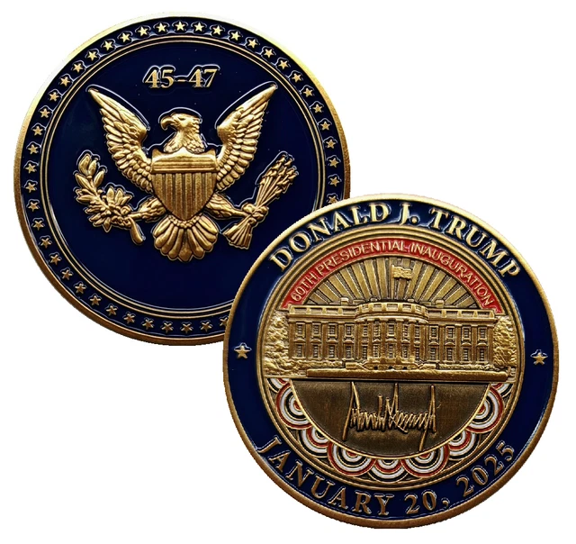 2025 PRESIDENTIAL INAUGURATION Challenge Coin Donald Trump JD Vance ...
