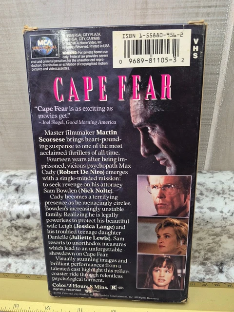 CAPE FEAR VHS 1991 Thriller Original Release MCA Universal £5.32 ...