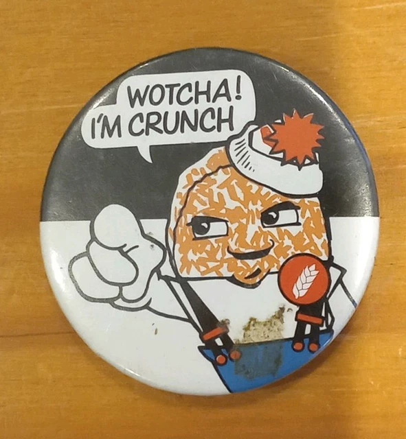 VINTAGE WOTCHA I'M Crunch Weetabix Cereal Advertising Pin Badge £4.49 ...