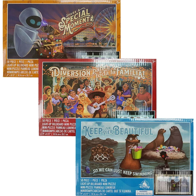 DISNEY PARK STORE Light-Up Billboard Mini Jigsaw Puzzle Wall-E Coco ...