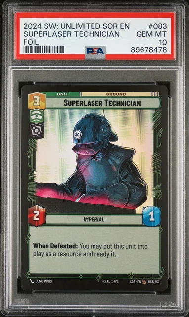 SUPERLASER TECHNICIAN FOIL 2024 Star Wars: Unlimited Spark Rebellion #083 PSA 10 EUR 40,46 ...