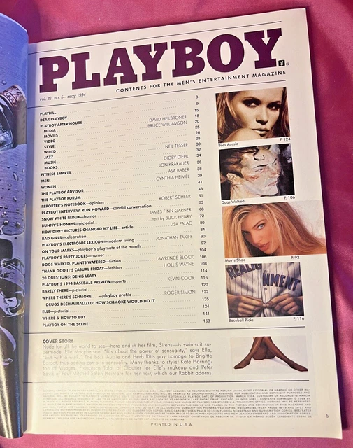 1994 PLAYBOY MAGAZINE May Elle MacPherson Ron Howard Interview VG+ LQQK! £3.91 - PicClick UK