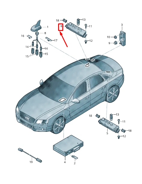 AUDI A4 B8 Amplificateur d'antenne droite 8K5035225P NOUVEAU ORIGINE ...