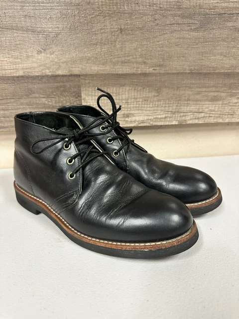 RED WING FOREMAN Chukka Boots Mens Size US9 UK8 D Black Leather Work ...