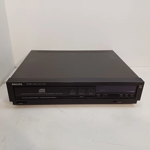 PHILIPS CD 780 Compact Disc Player Vintage 16 Bit Dual D/A 4x *** NEEDS ...
