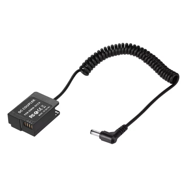 BLACK DMW-BLC12 DUMMY Battery DC Coupler Cable For Panasonic FZ200 ...