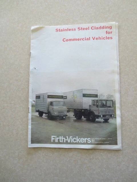 1960S FIRTH-VICKERS STAINLESS Steel Cladding for Commerical Vehicles ...