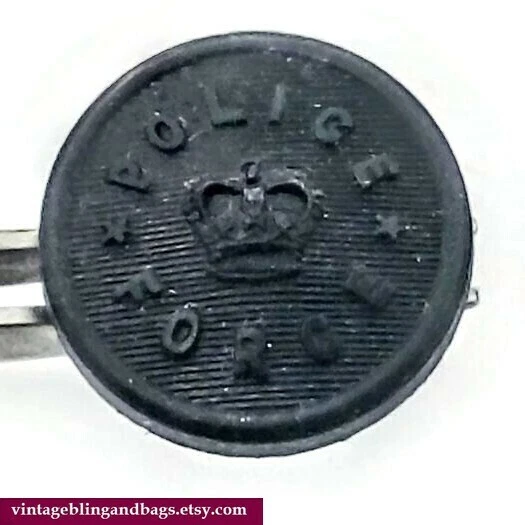 10 17MM 1960S vintage BRITISH POLICE FORCE buttons black buttons ...