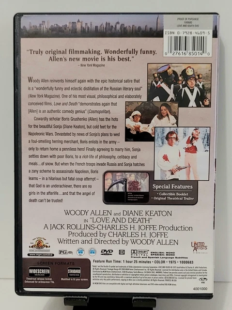 LOVE AND DEATH _ DVD _ 2000 _ Woody Allen _ Diane Keaton _ With Insert ...