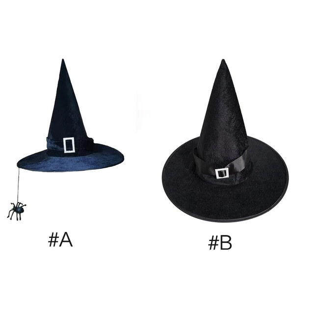 WOMEN DELUXE WITCH Hat Halloween Costume for Sharp Pointed for Party ...