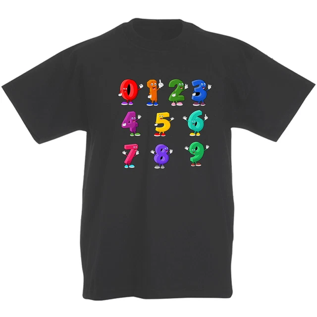 KIDS BOYS GIRLS Popular Number Day Maths Symbols School Tee T-Shirt Top ...