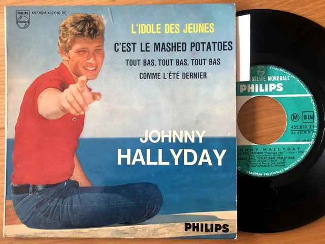 JOHNNY HALLYDAY L'IDOLE Des Jeunes + 3 EP ORIGINAL Philips + Languette ...