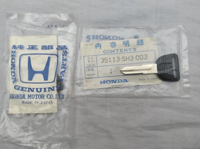RARE HONDA CIVIC CR-X Prelude Blank Key Genuine OEM 35113-SE3-003 £28. ...